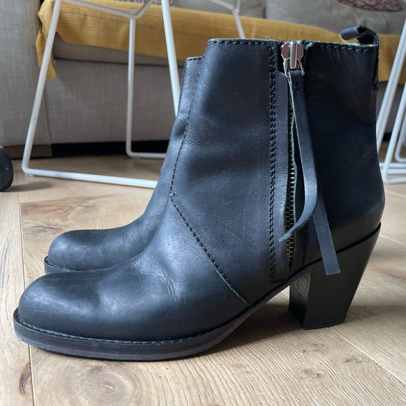 Acne Studios | Shoes | Acne Pistol Black Leather Moto Ankle Boots 39 ...